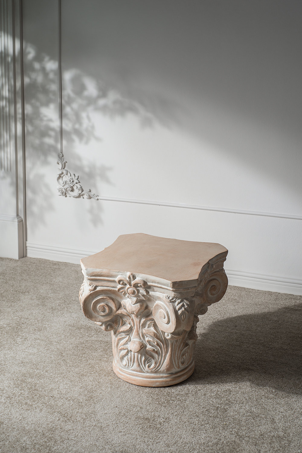 Ophelia & Co. Roman Cream Column Cap Pedestal - Large - 18x18x18.5 ...