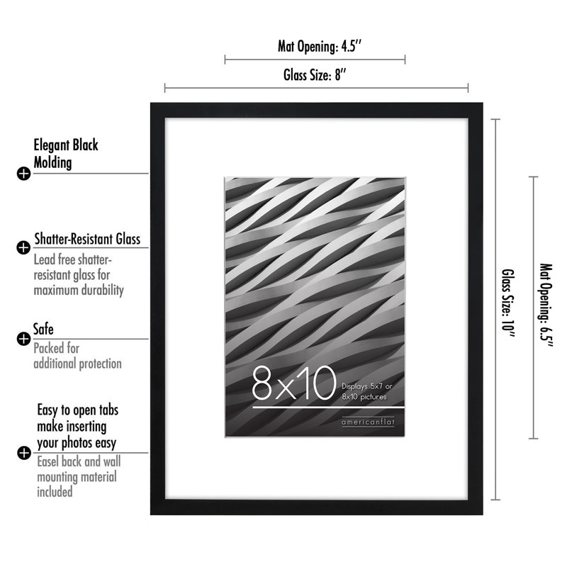 Bless international Picture Frame With Thin Border and Mat - Shatter ...
