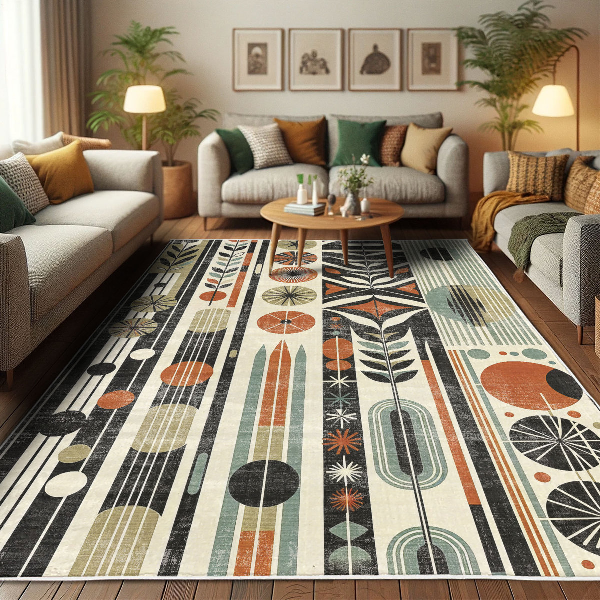 Ambesonne Bohemian High Density Long Fiber Poly Threads Decorative Area ...