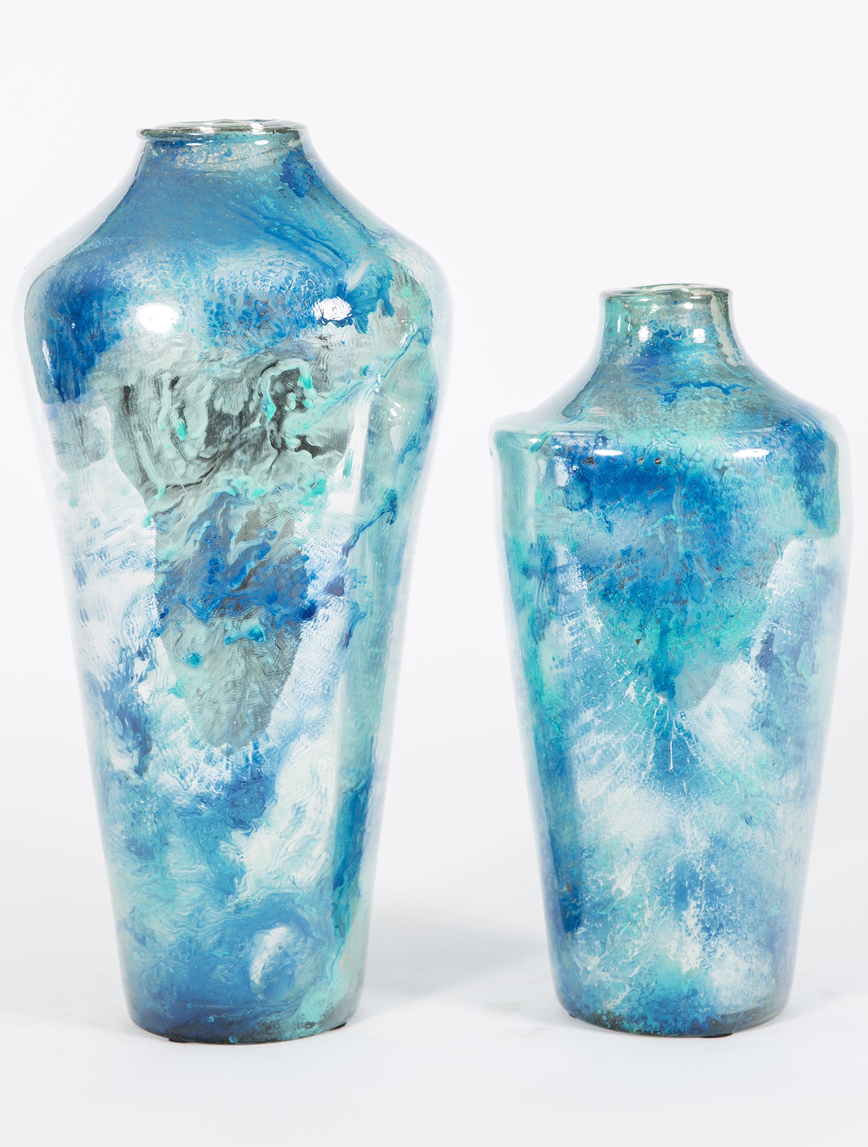 Prima Design Source Watson 2 Piece Blue Glass Table Vase Set | Wayfair