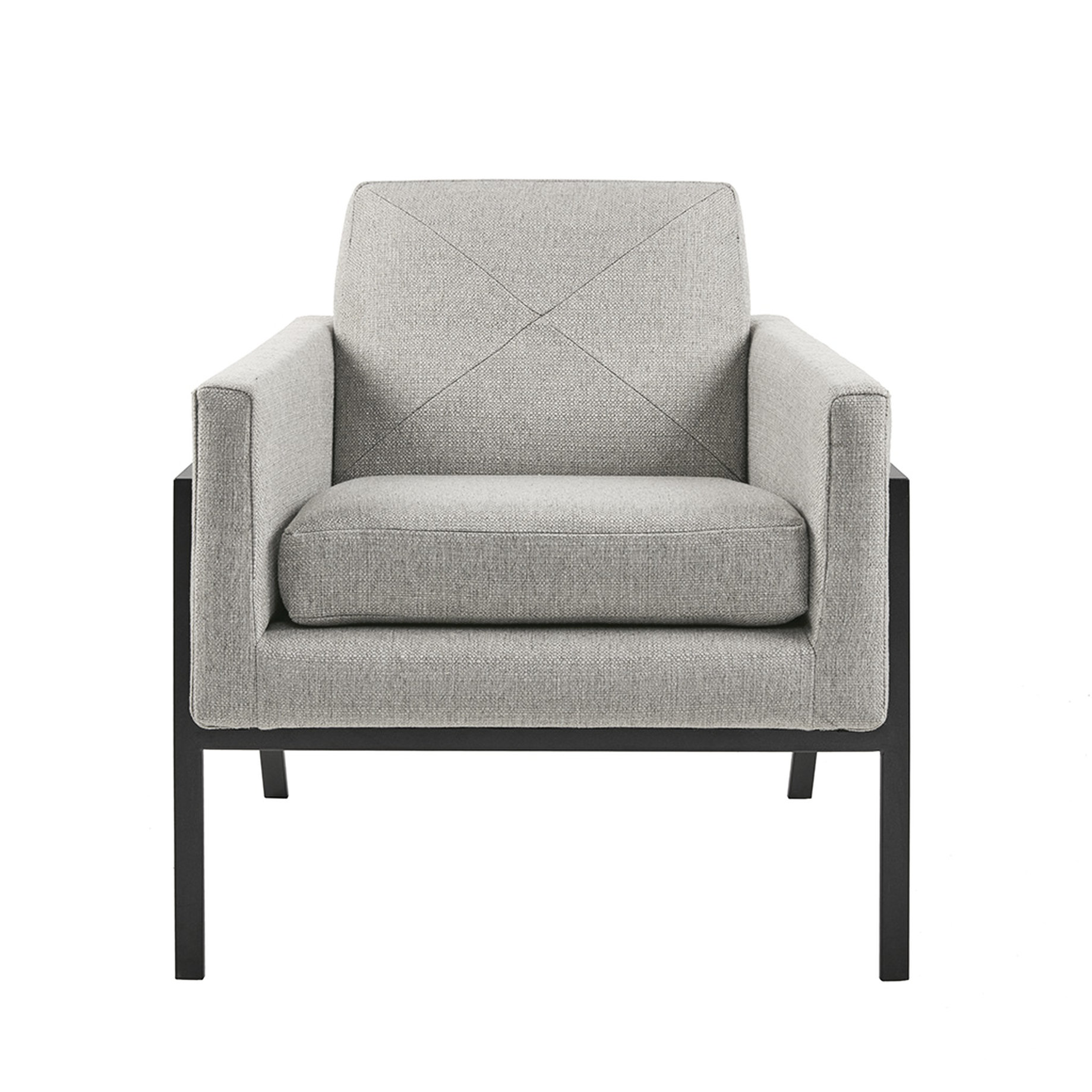 Hokku Designs Accent Chair In Grey, Solid Wood Base With Metal Frame ...