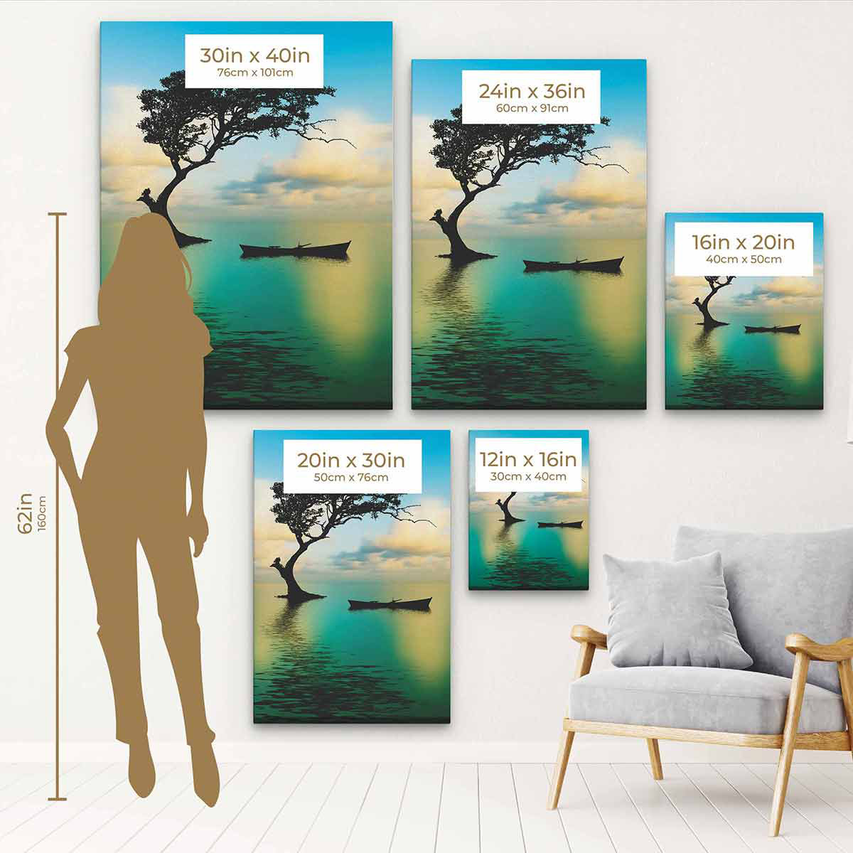 Latitude Run® Bryher Blue Peaceful Tree Wall Art Canvas 1723 On Canvas ...