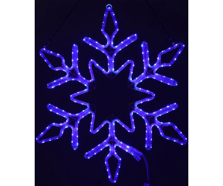 The Holiday Aisle® Neo-neon Christmas Rope Snowflake with Twinkle, Blue ...