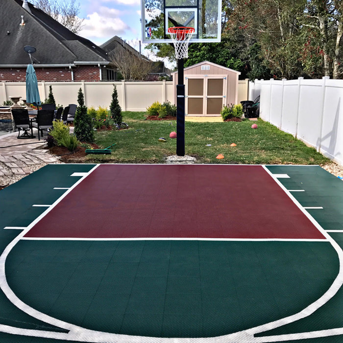 FlooringInc Outdoor Basketball Court 12" x 12" Plastic Interlocking ...