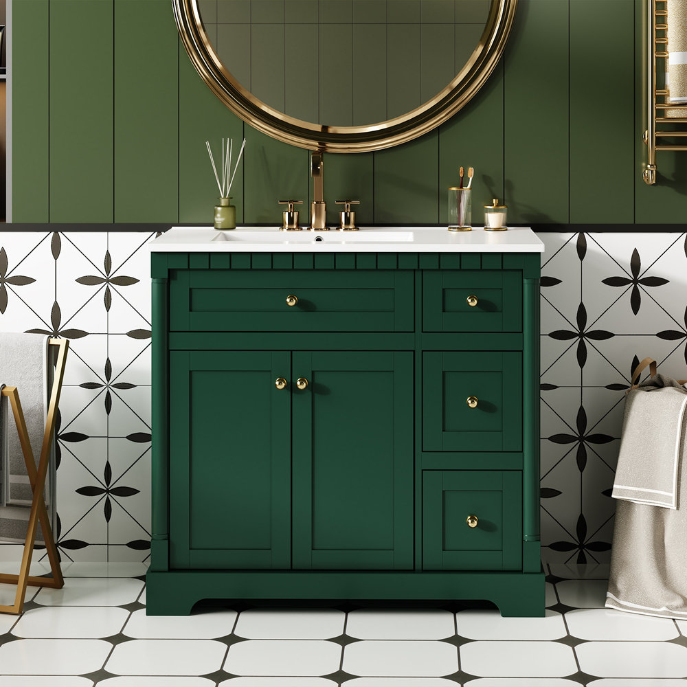 Winston Porter Bathroom Cabinet with Elegant Design and Ample Storage ...