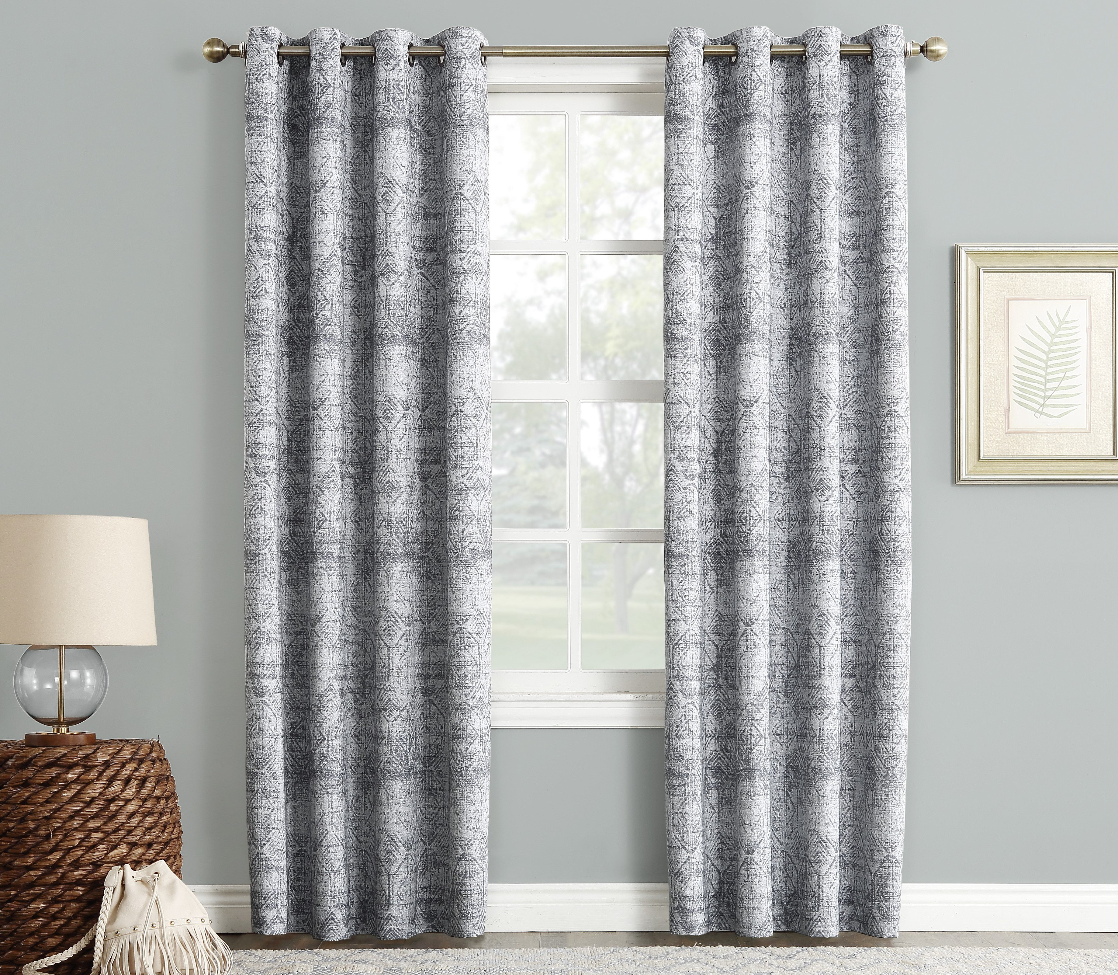 Sun Zero Distressed Global Blackout Lined Grommet Curtain Panel ...