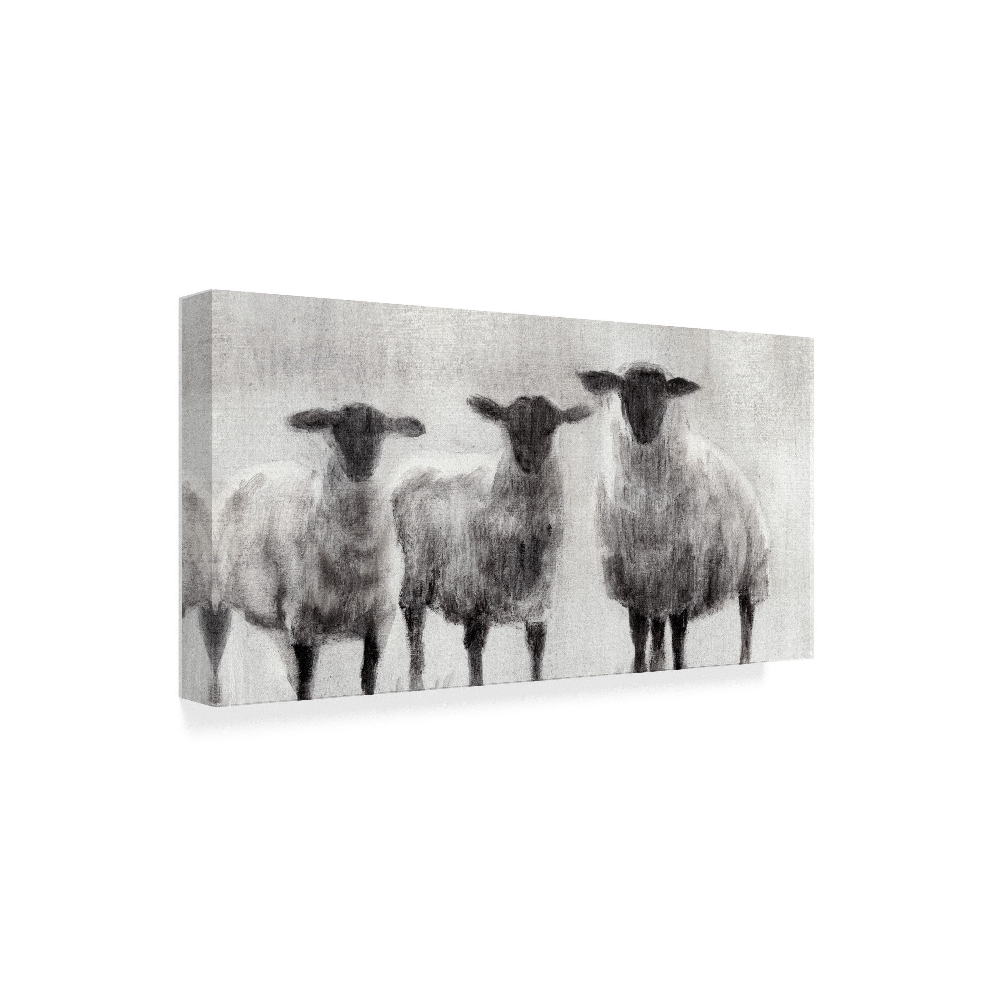 Gracie Oaks Rustic Sheep I by Ethan Harper - Print on Canvas | Wayfair