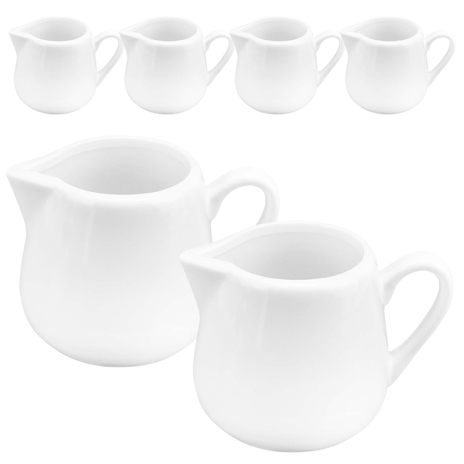 Latitude Run® 6 Pack 8 Oz Ceramic Creamer With Handle, White Porcelain ...