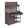 Lvchenman Brown Fir Wood Potting Bench - 5-Drawer Garden Workstation ...