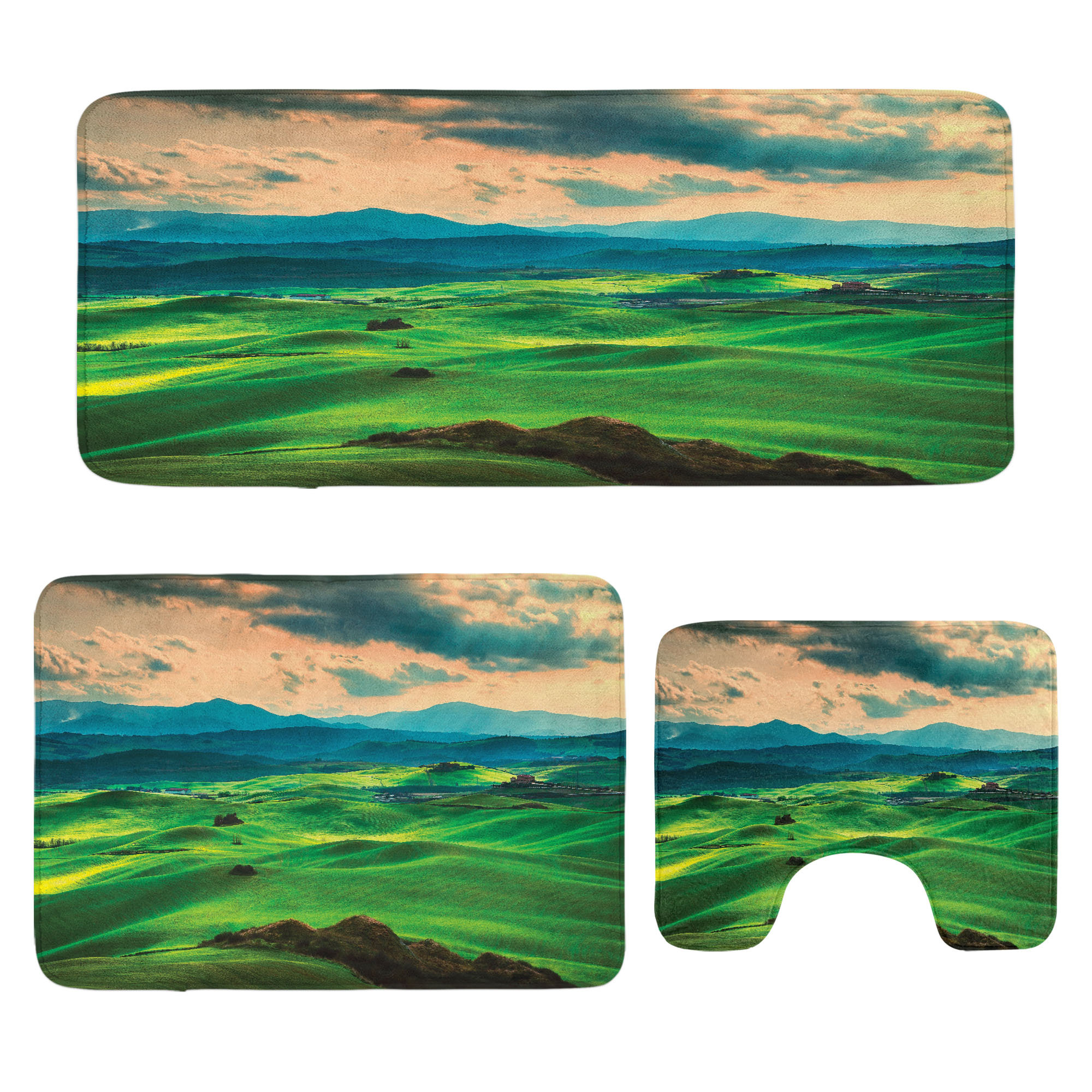 East Urban Home Spring Bathroom Rug Set 3 Pieces U-Shape & Rectangle ...