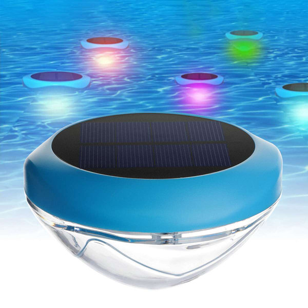 Deago 2.3" Solar Powered Integrated LED Color Changing Outdoor Floating ...