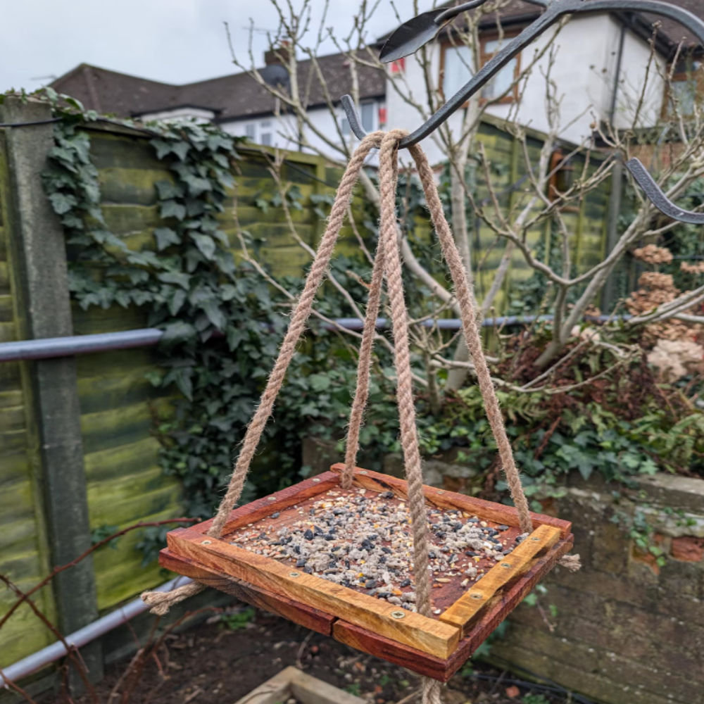 Arlmont & Co. Hanging Bird Feeder Table. Personalized Engraving, Eco ...