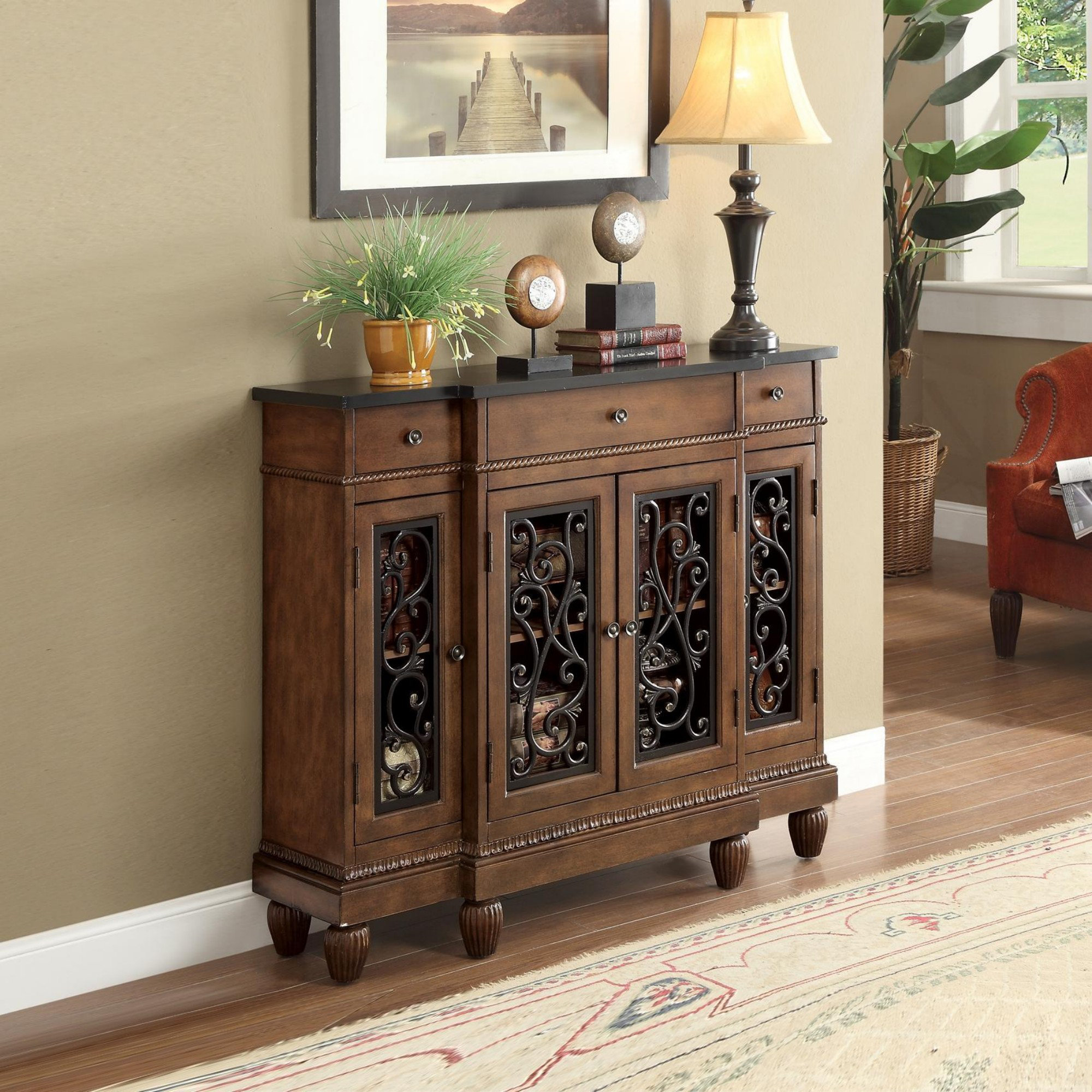 Darby Home Co Oak Finish Console Cabinet - Wayfair Canada