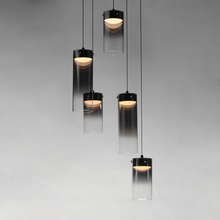 Brayden Studio® Delonda 5 - Light Gunmetal LED Cluster Pendant | Wayfair