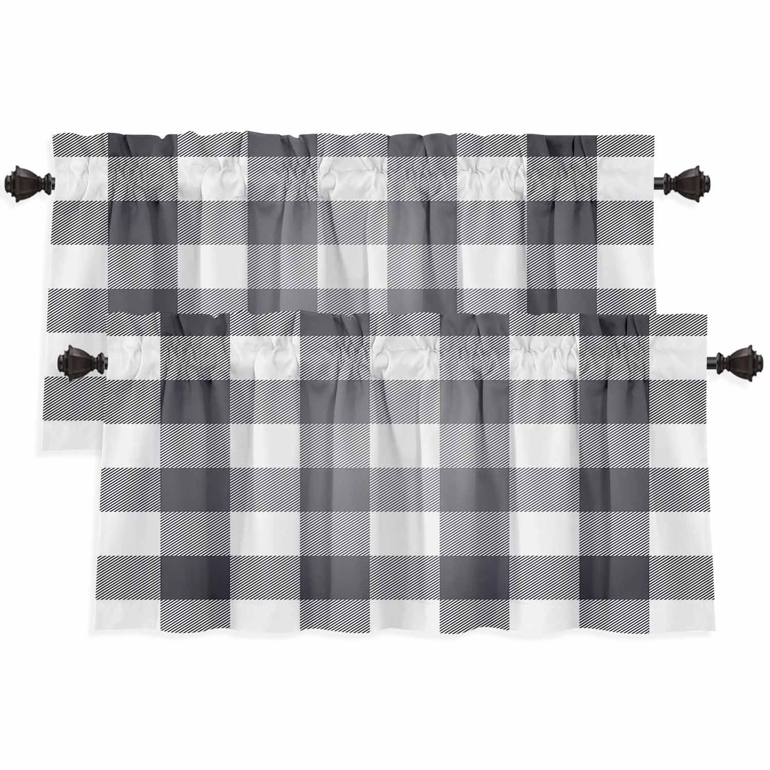 Ophelia & Co. Black 52"W Lumberjack Plaid Buffalo Check Repeat Window ...