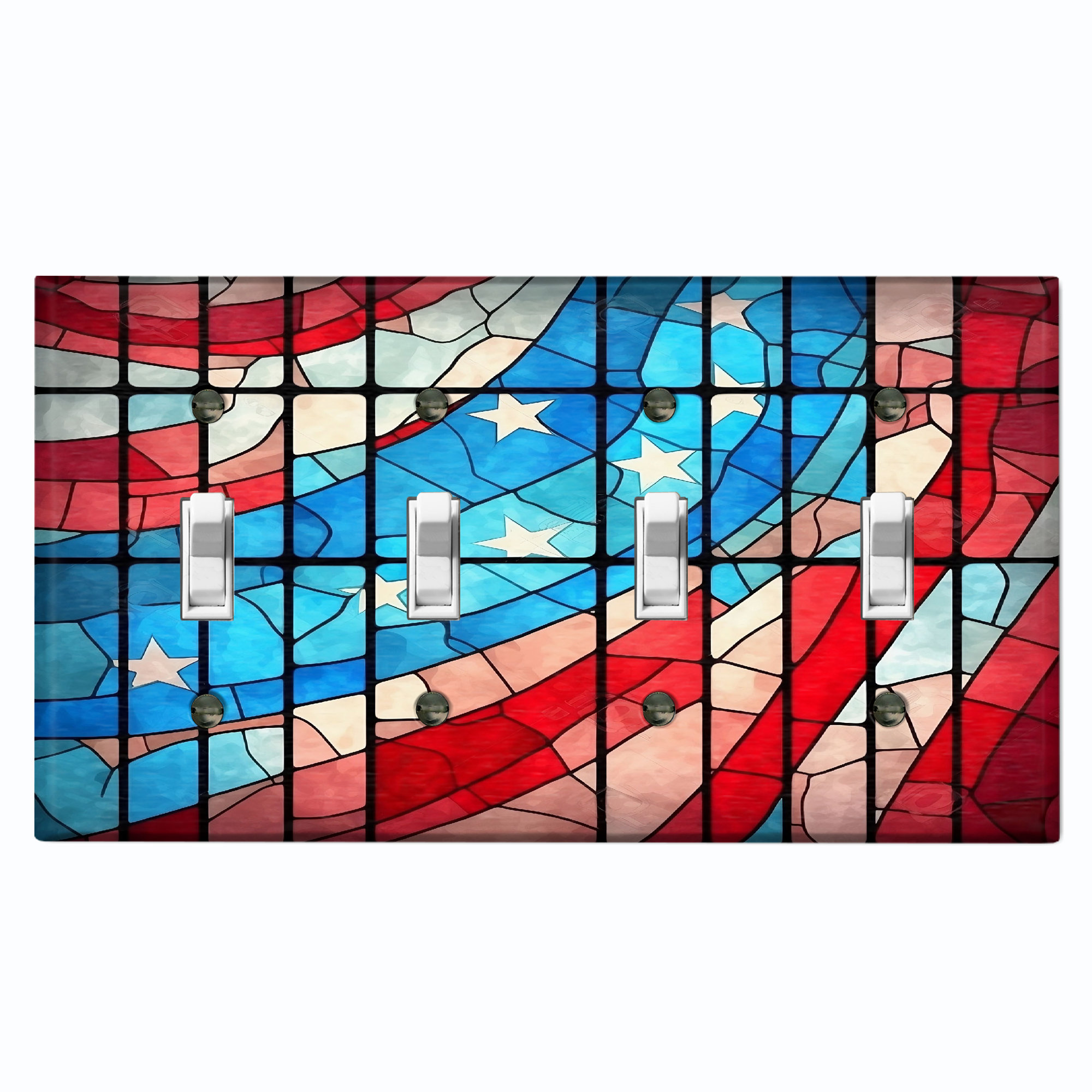 WorldAcc United States Flag Tile Glass Print USA Themed 4 - Gang Toggle ...