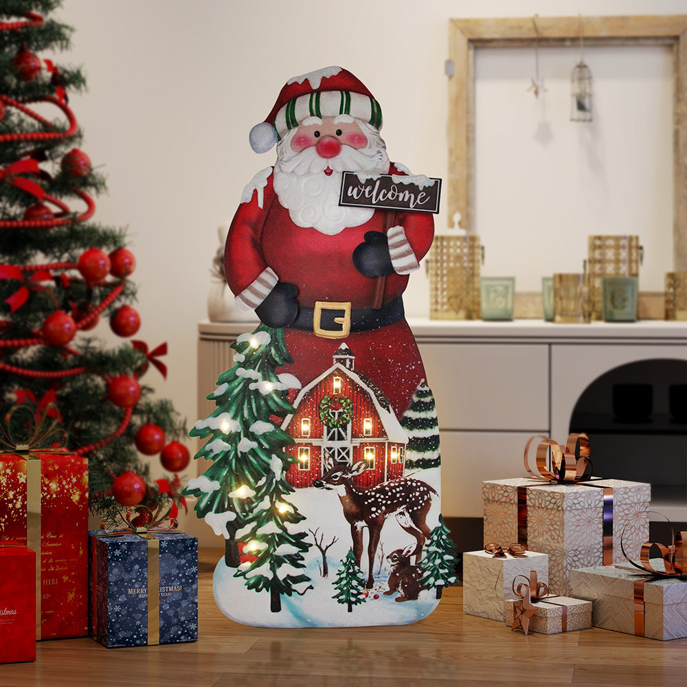 The Holiday Aisle® 40 Inch Pre-lit Christmas Sign - Santa Claus | Wayfair