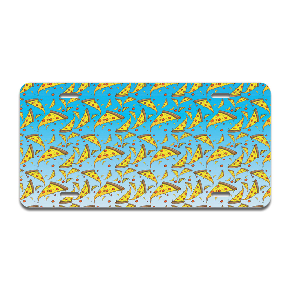 SignMission Raining Pizza Aluminum Licence Plate| Licence Plate 12" X 6 ...