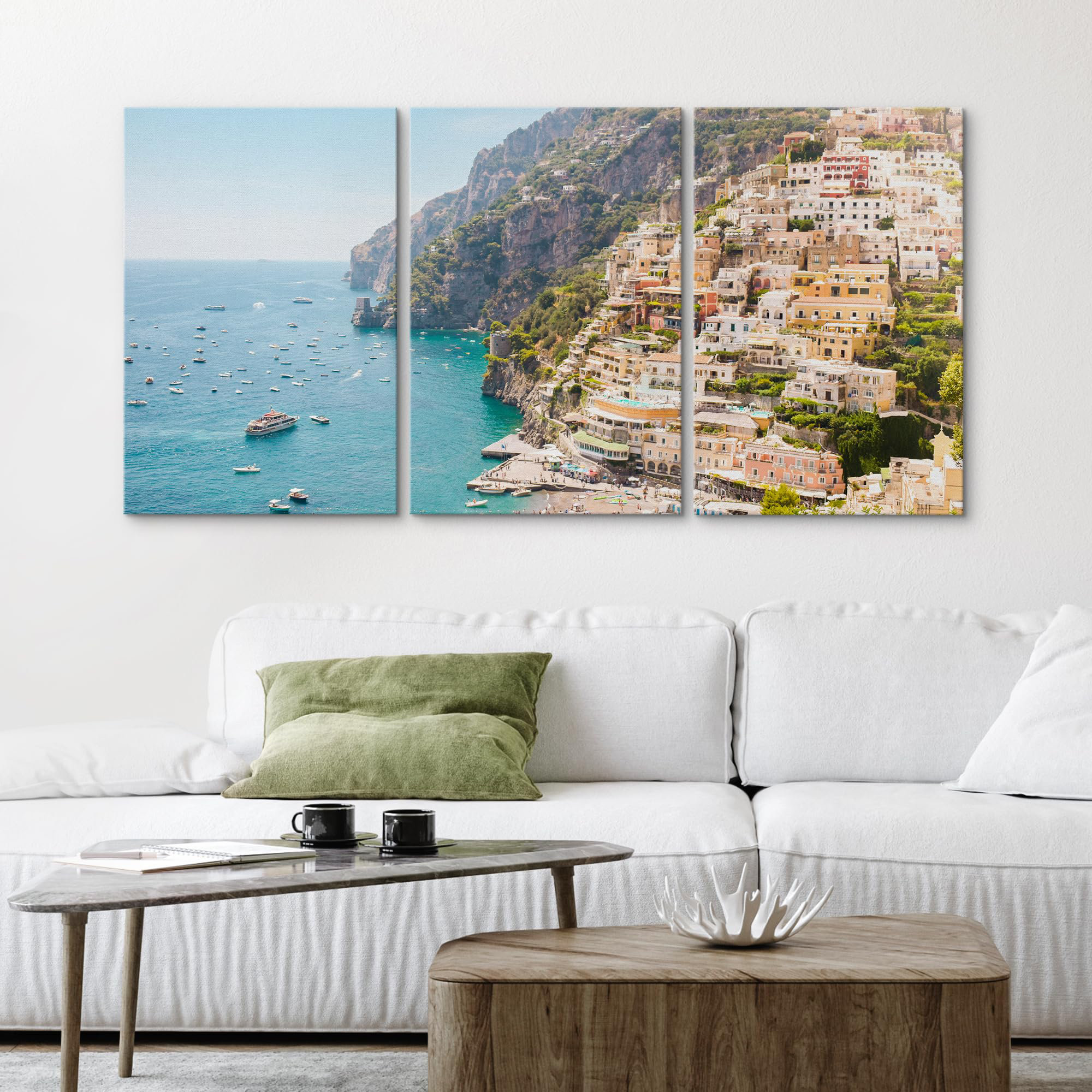 IDEA4WALL Clear Ocean Water Coastal Buildings Photography Relaxing Calm ...