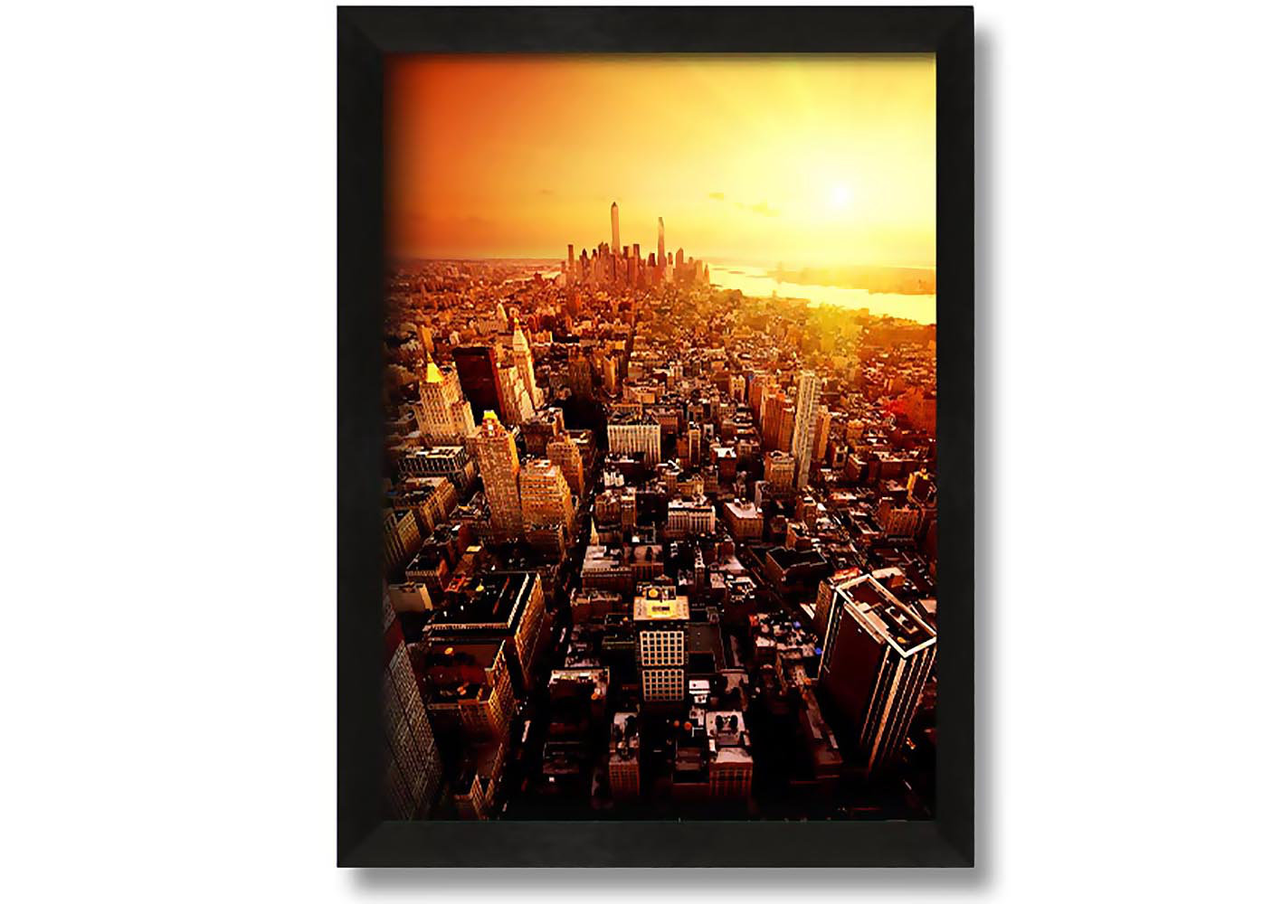 Brayden Studio Sunburst Over New York City - Picture Frame Photograph ...
