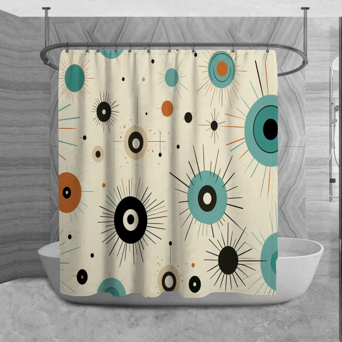 East Urban Home Tateana Abstract Shower Curtain | Wayfair