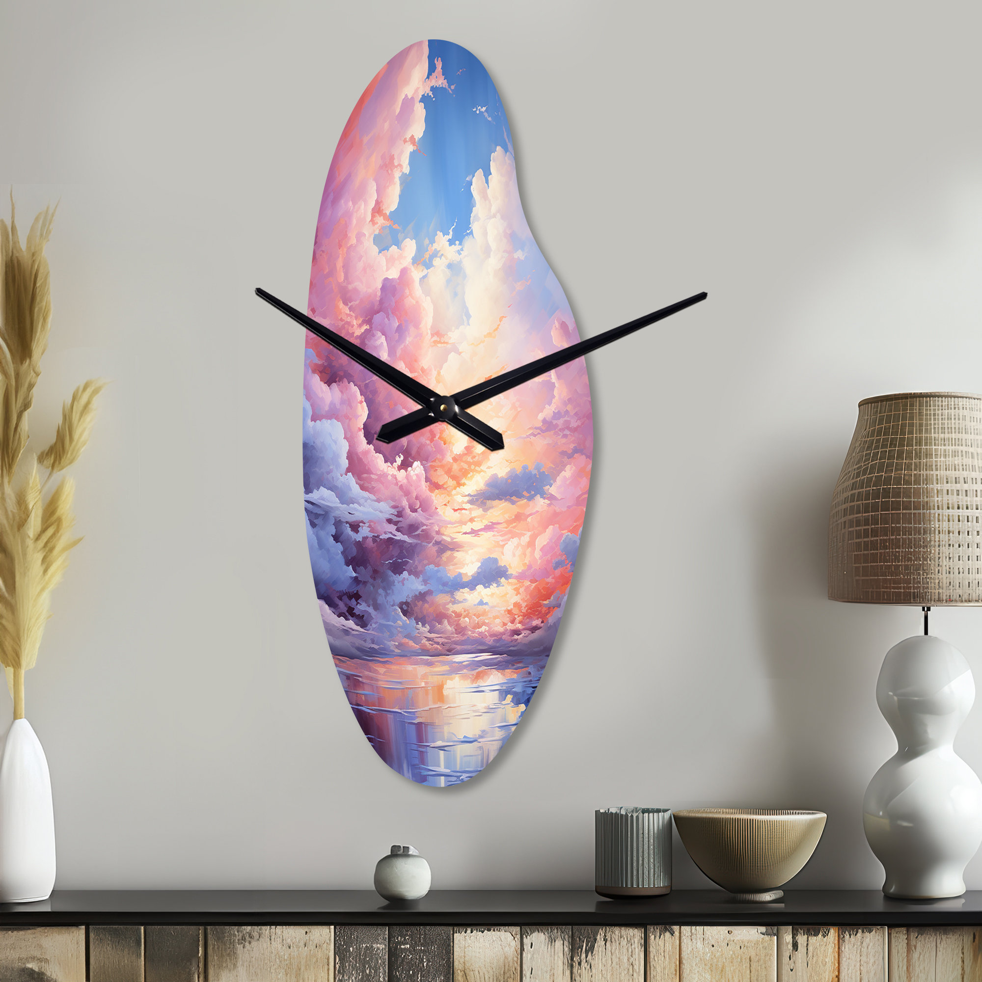 Design Art Clouds Whimsical Cloudscape Playful - Clouds Curved Metal ...