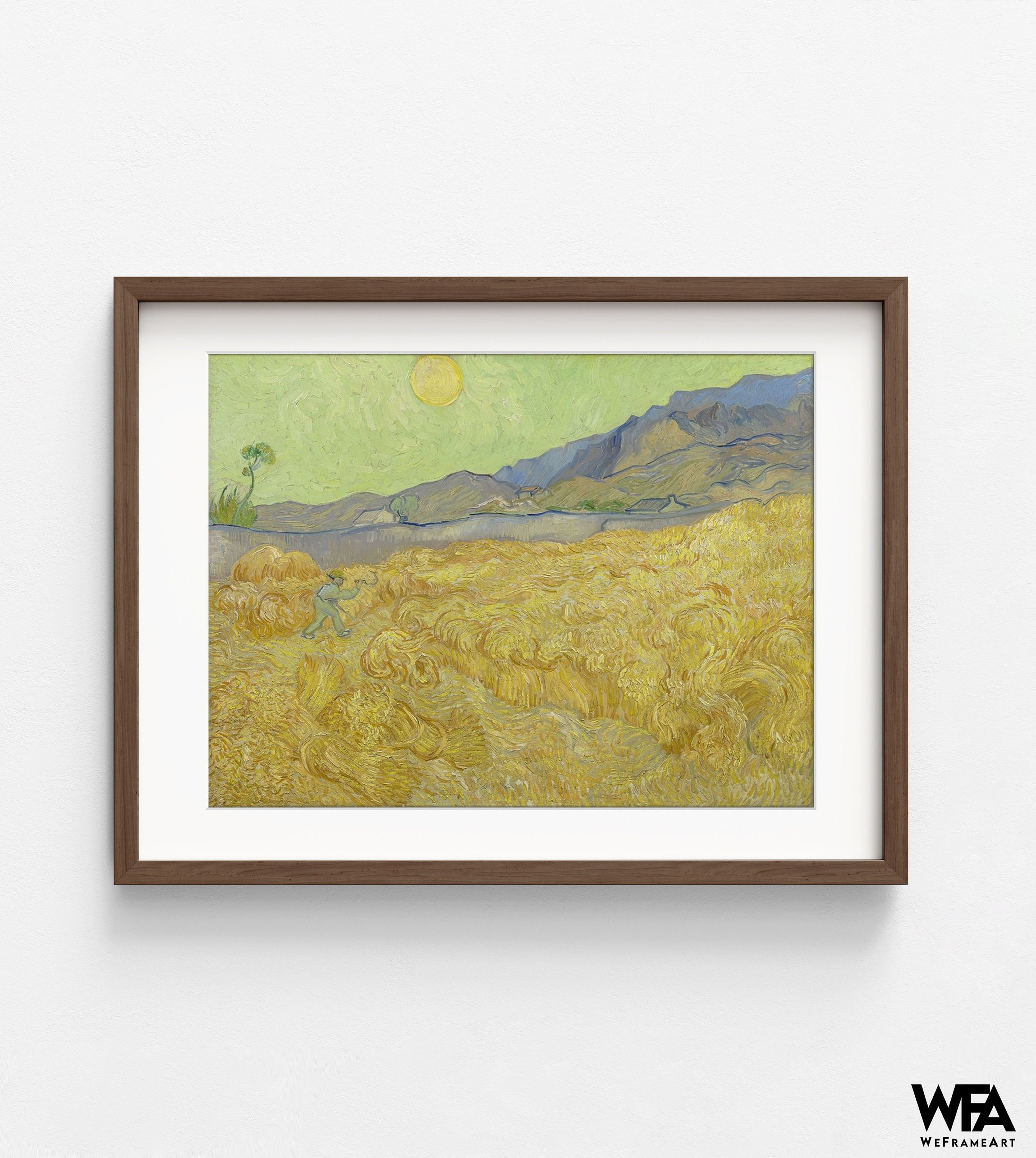 WeFrameArt Wheatfield With A Reaper By Vincent Van Gogh, Field Wall Art ...