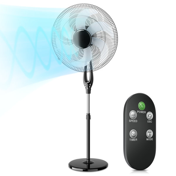 Bring Home Furniture Standing Fan 3 Speed Settings with Remote Control ...