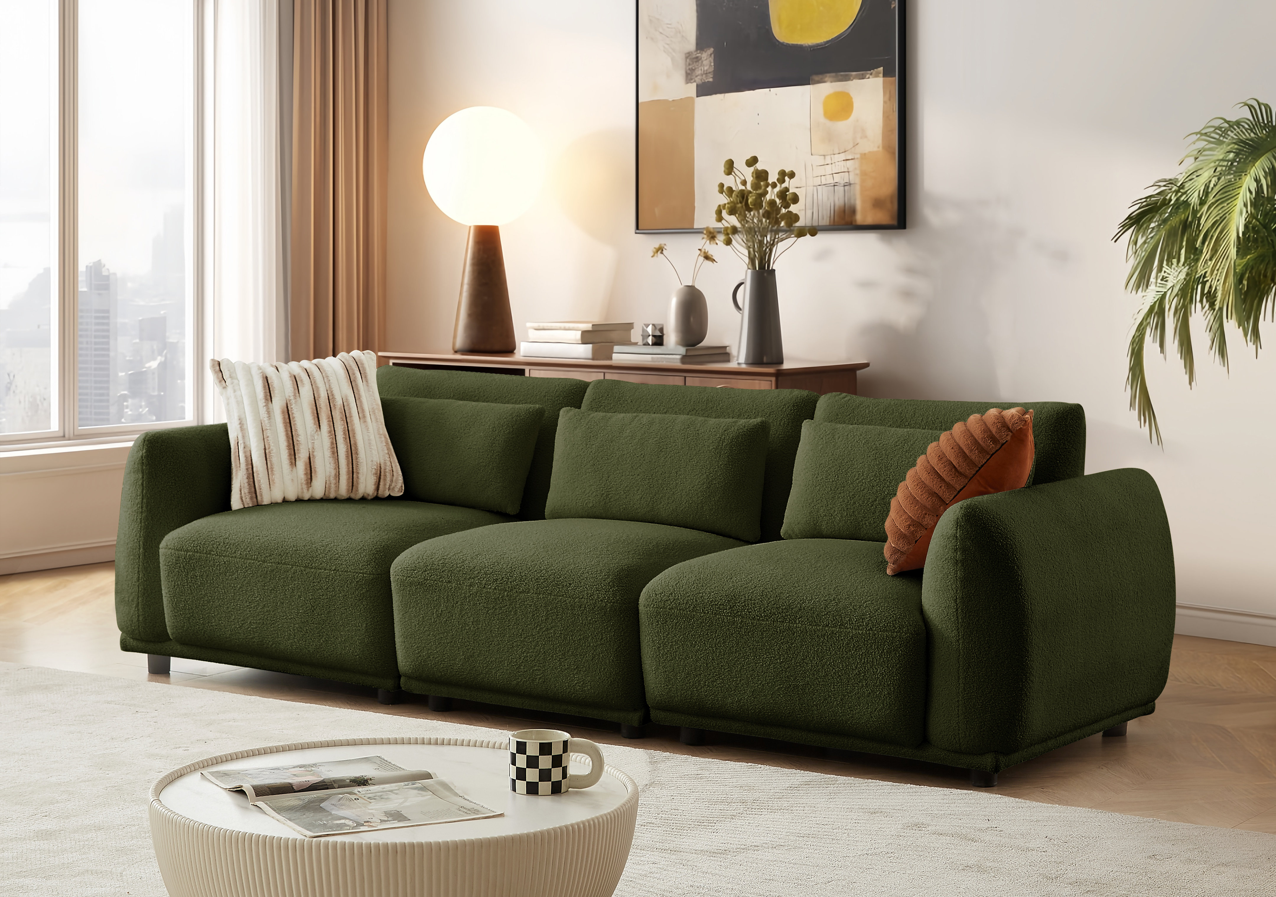 Latitude Run® Oversized Modular Sectional Fabric Sofa Set, Extra Large ...