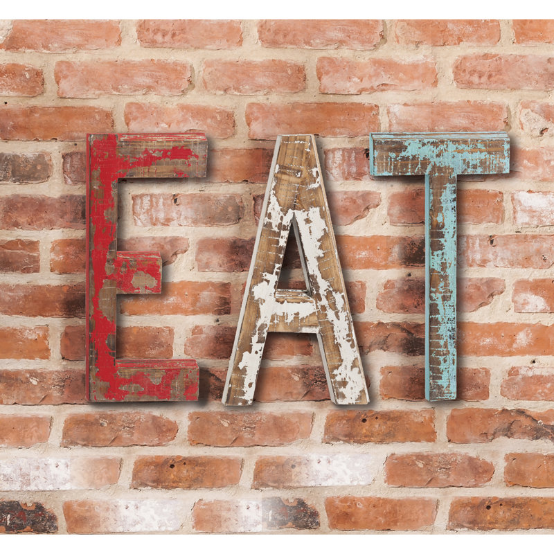 Trent Austin Design® Solid Wood "EAT" Letters Weathered Wall Decor ...