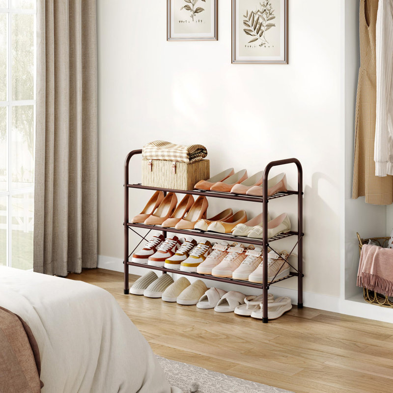 17 Stories 3-Tier Metal Shoe Rack – Weatherproof Mesh Organizer For ...
