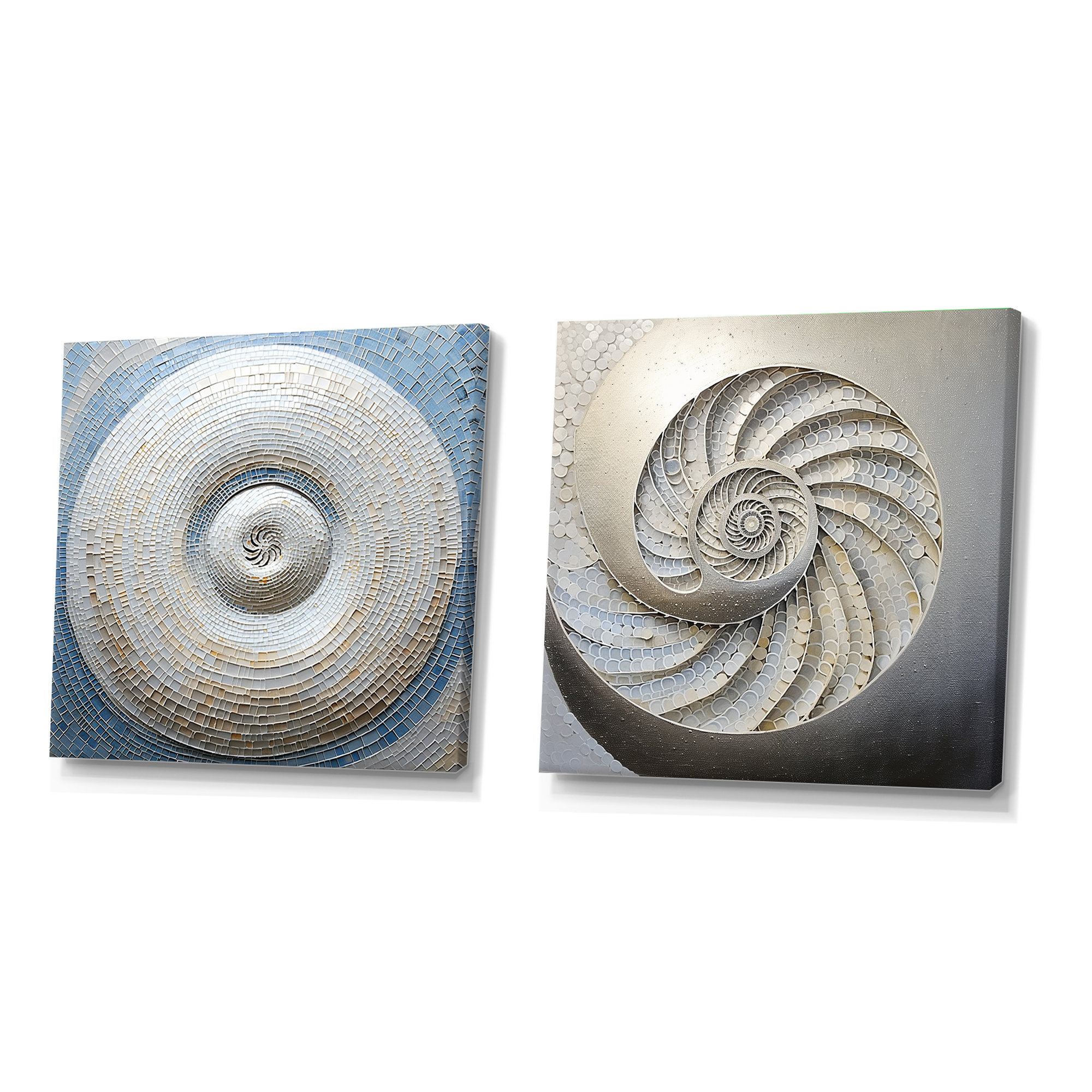 Breakwater Bay Silver Swirl Shell Fish - Animals Nautilus Square ...