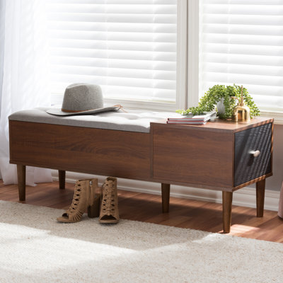 George Oliver Jarhett Shoe Storage Bench Entryway Bench, Upholstered ...