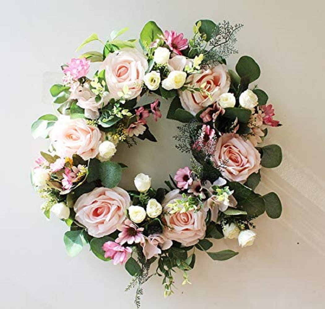 The Holiday Aisle® Ansuma 18-inch Handmade Artificial Rose Wreath for ...
