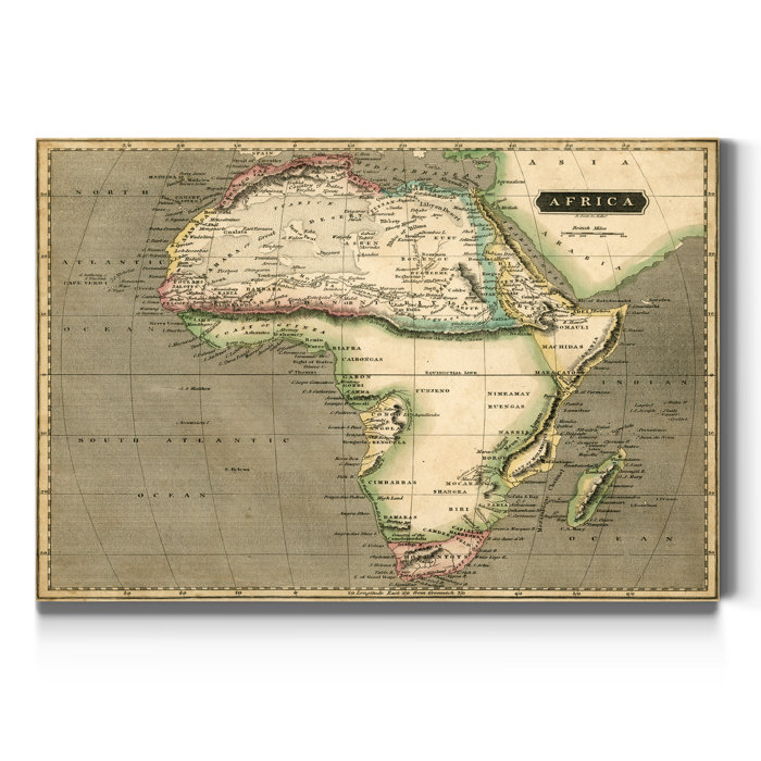 World Menagerie 'Thomson's Map of Africa' - Painting Print on Canvas ...