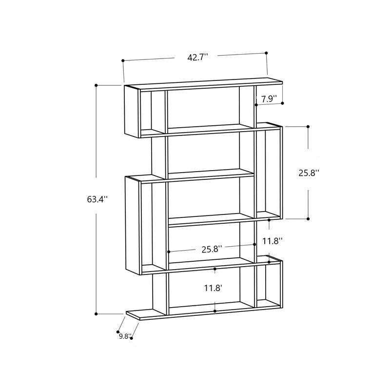 Latitude Run® Gitzel Geometric Bookcase | Wayfair