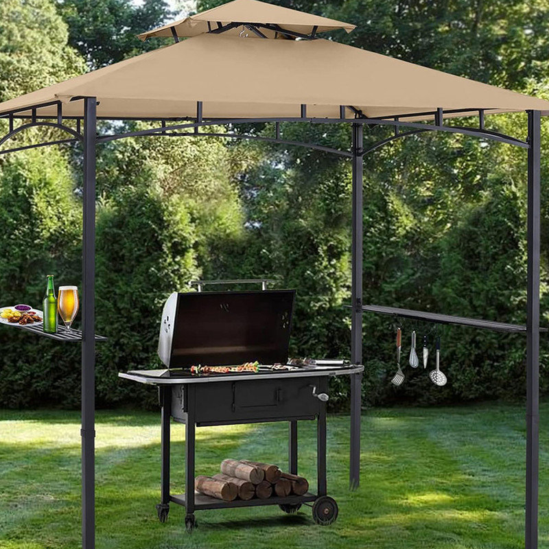 DEBLIT Grill Gazebo Shelter, Gazebo Canopy with LED Light, Sturdy Steel ...
