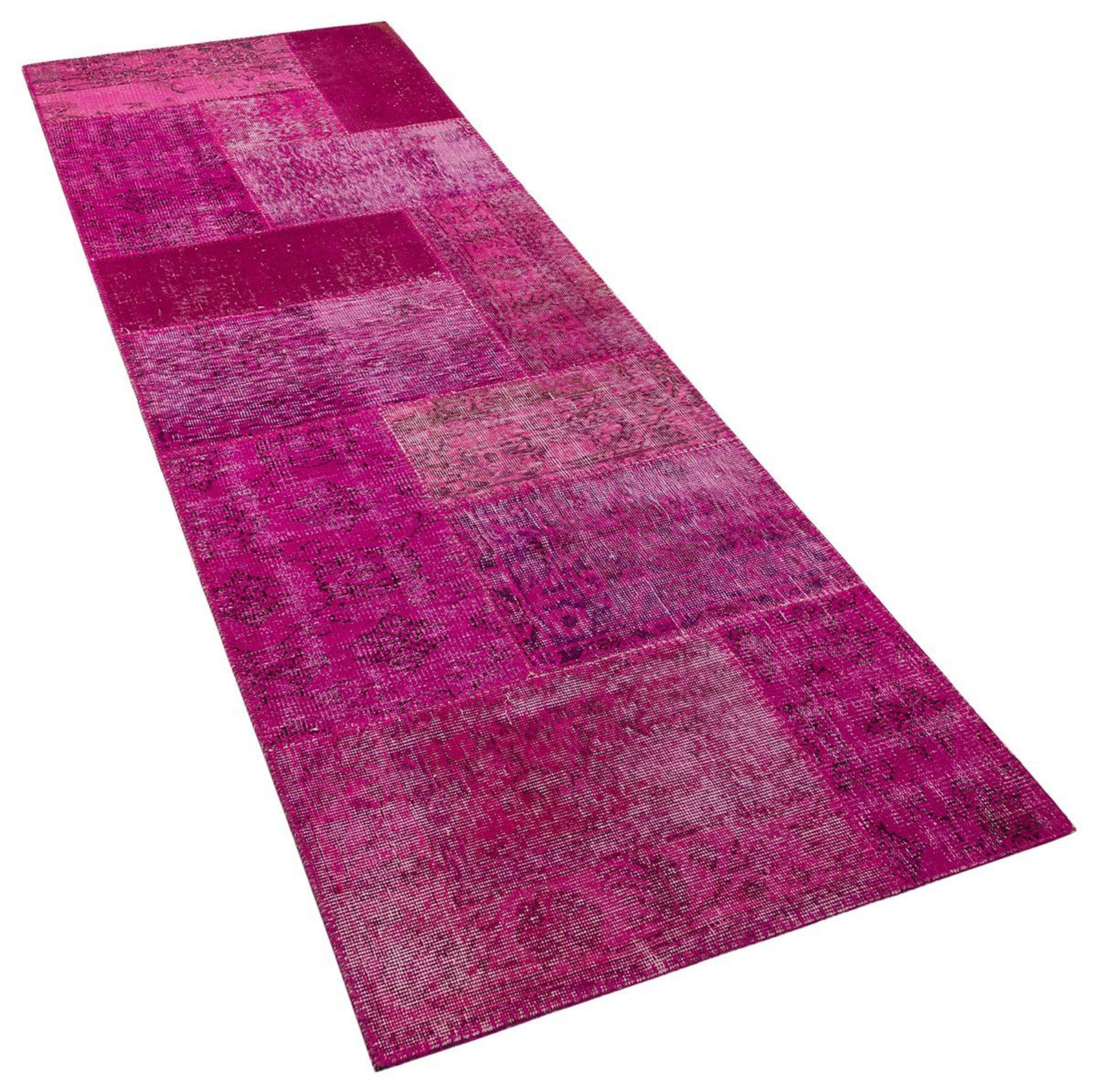 Isabelline Modern Kabishayan Handmade Fuschia Runner Area Rug | Wayfair