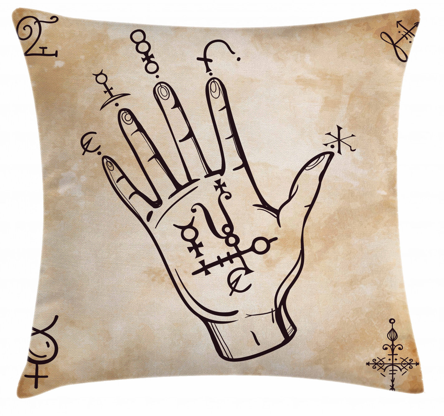 Ambesonne Hand Sketch with Spell Signs on Grunge Indoor / Outdoor 28 ...