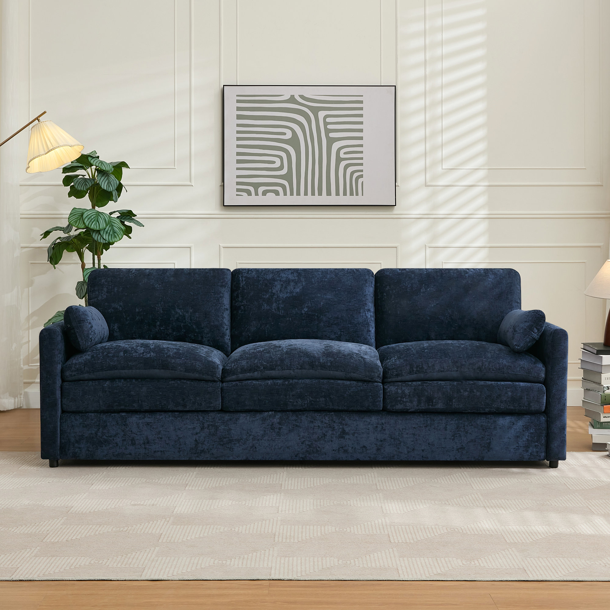 Latitude Run® 89'' W Luxury Chenille Upholstered Deep Seat Sofa ...