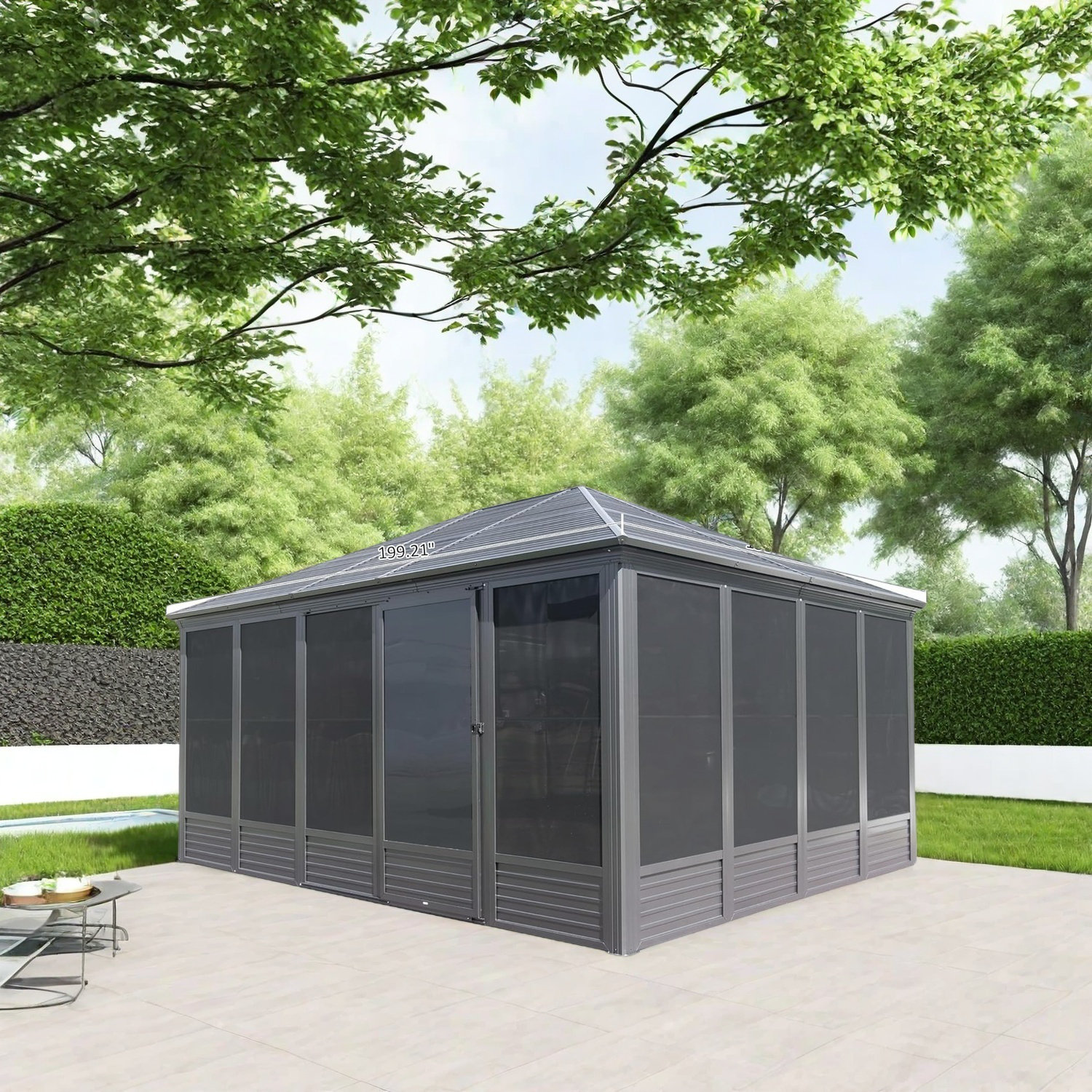 Wonderfulsky Solarium Sunroom Gazebo With Removable Pvc Panels, All ...