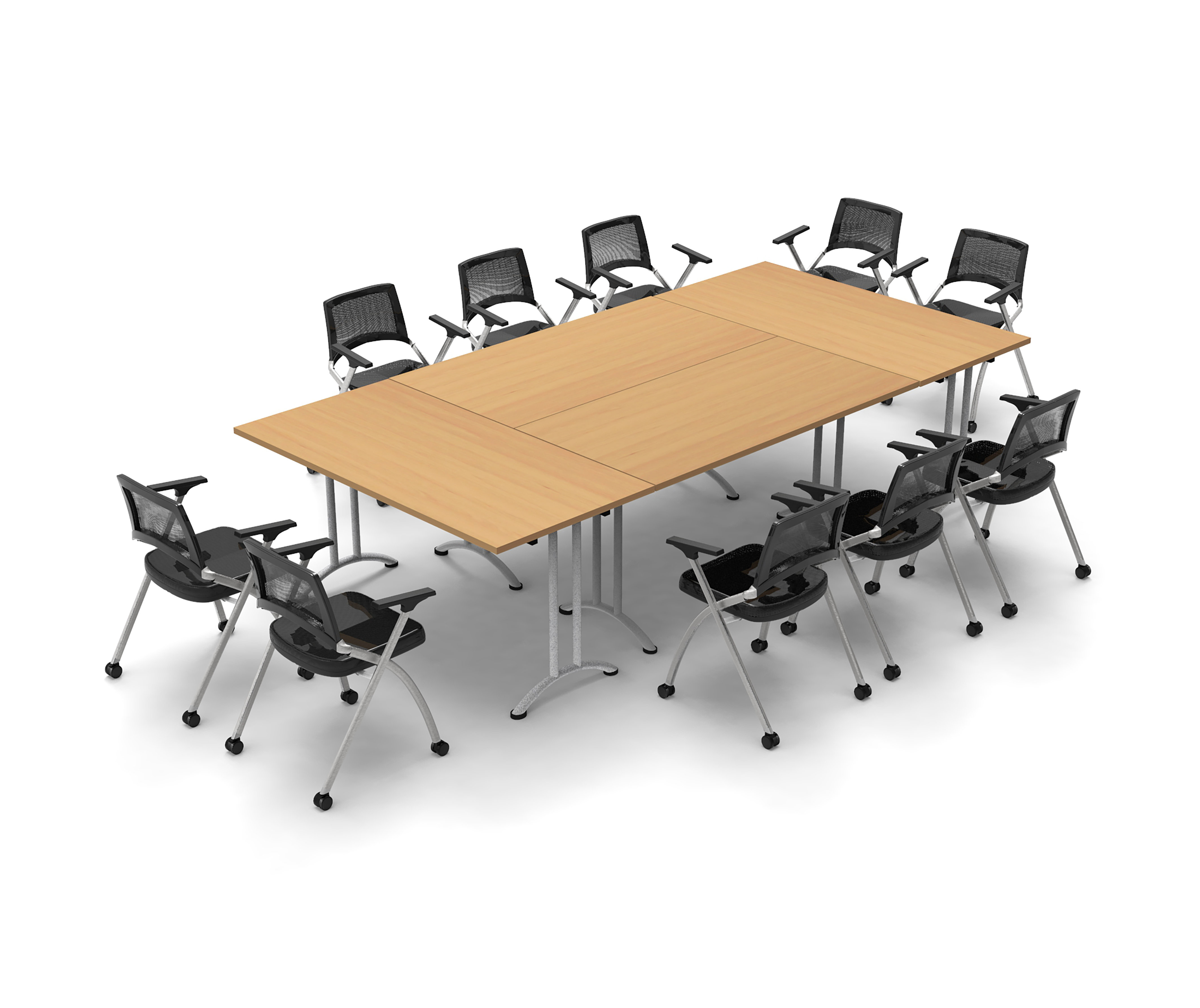 TeamWORK Tables 10 Person Conference Meeting Tables with 10 Chairs ...