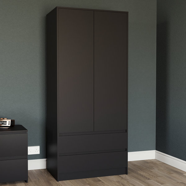 17 Stories Cunha 2 Door MDF & Particleboard Wardrobe & Reviews ...