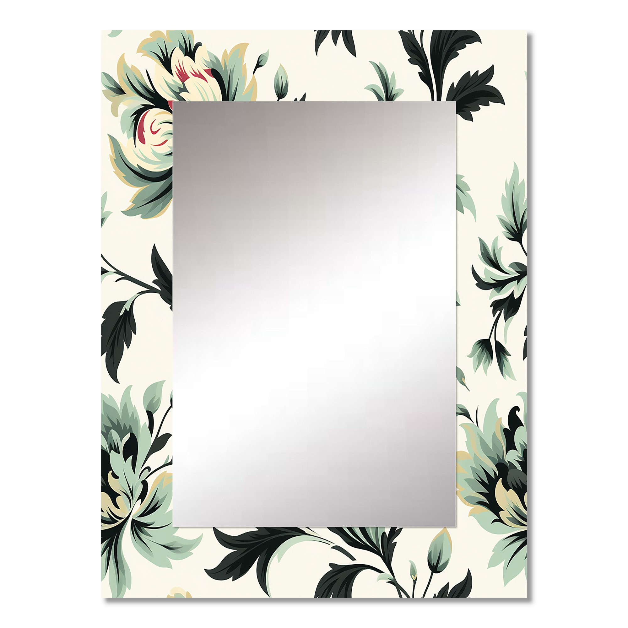 Dakota Fields Green Sleek Damask Harmony - damask Unique Mirror, Boho ...