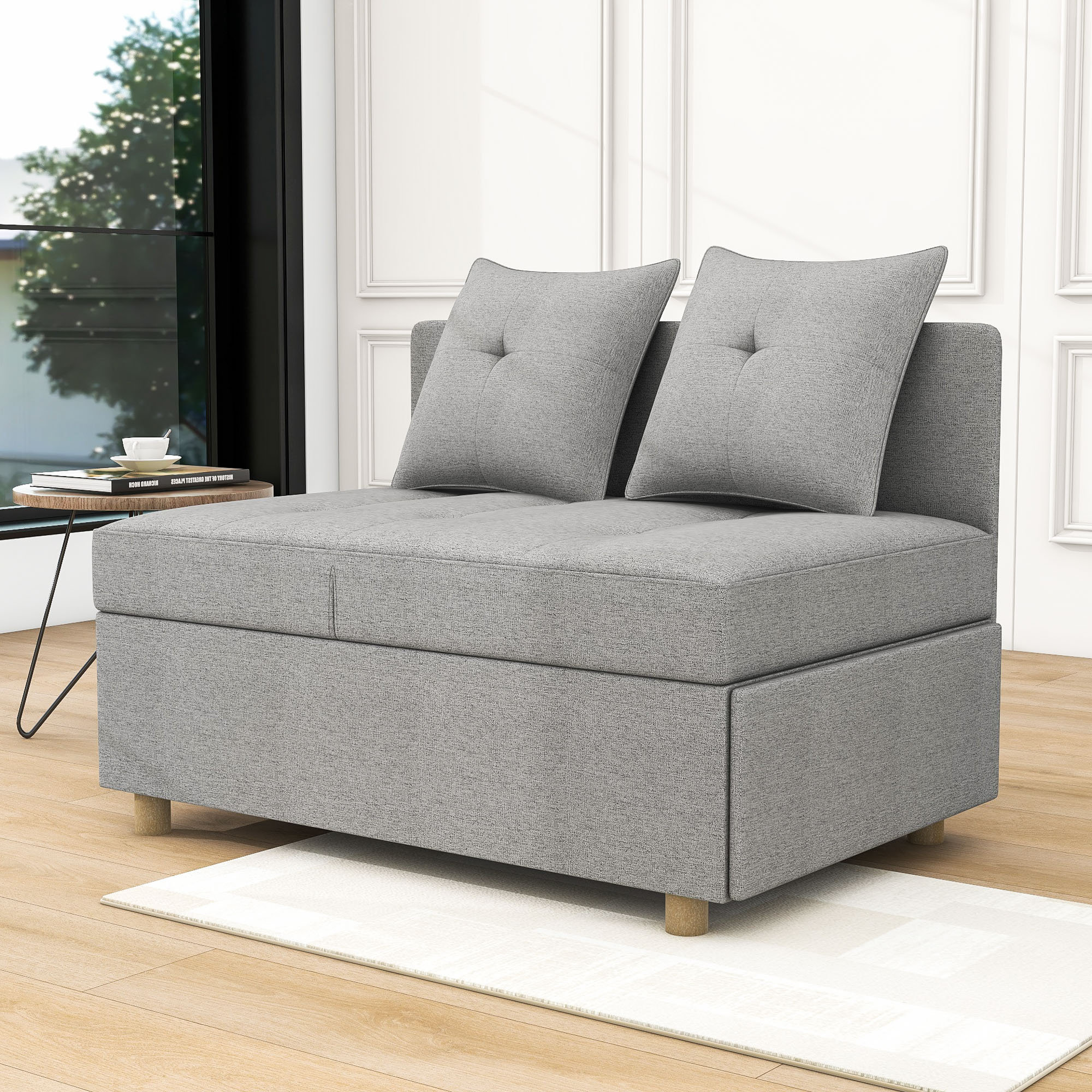 Ebern Designs Elisse Upholstered Reclining Sleeper Sofa, Convertible ...