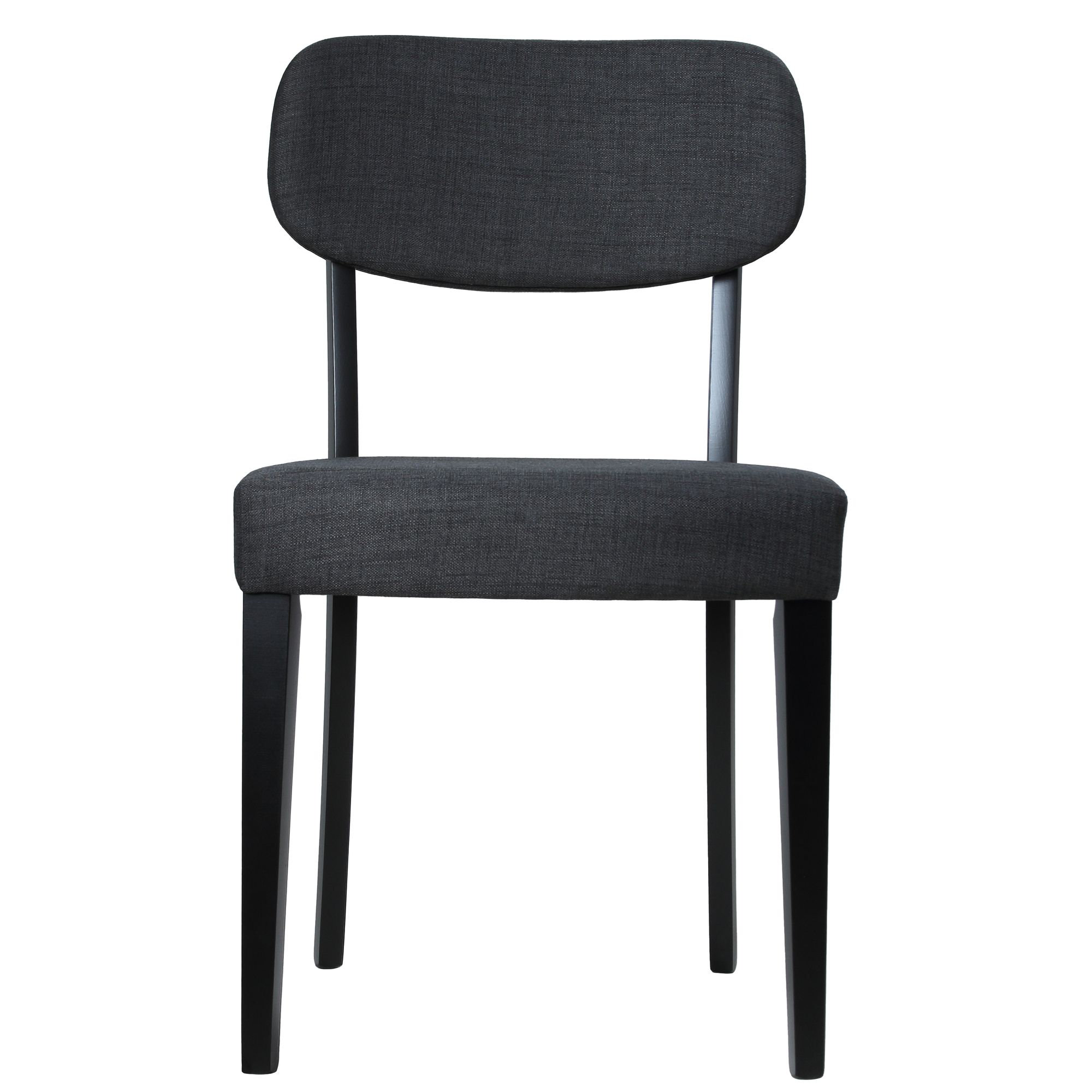 Lark Manor™ Barger Dining Chair in Black Finish Wood with Charcoal Grey Fabric (Set of 2) | Wayfair