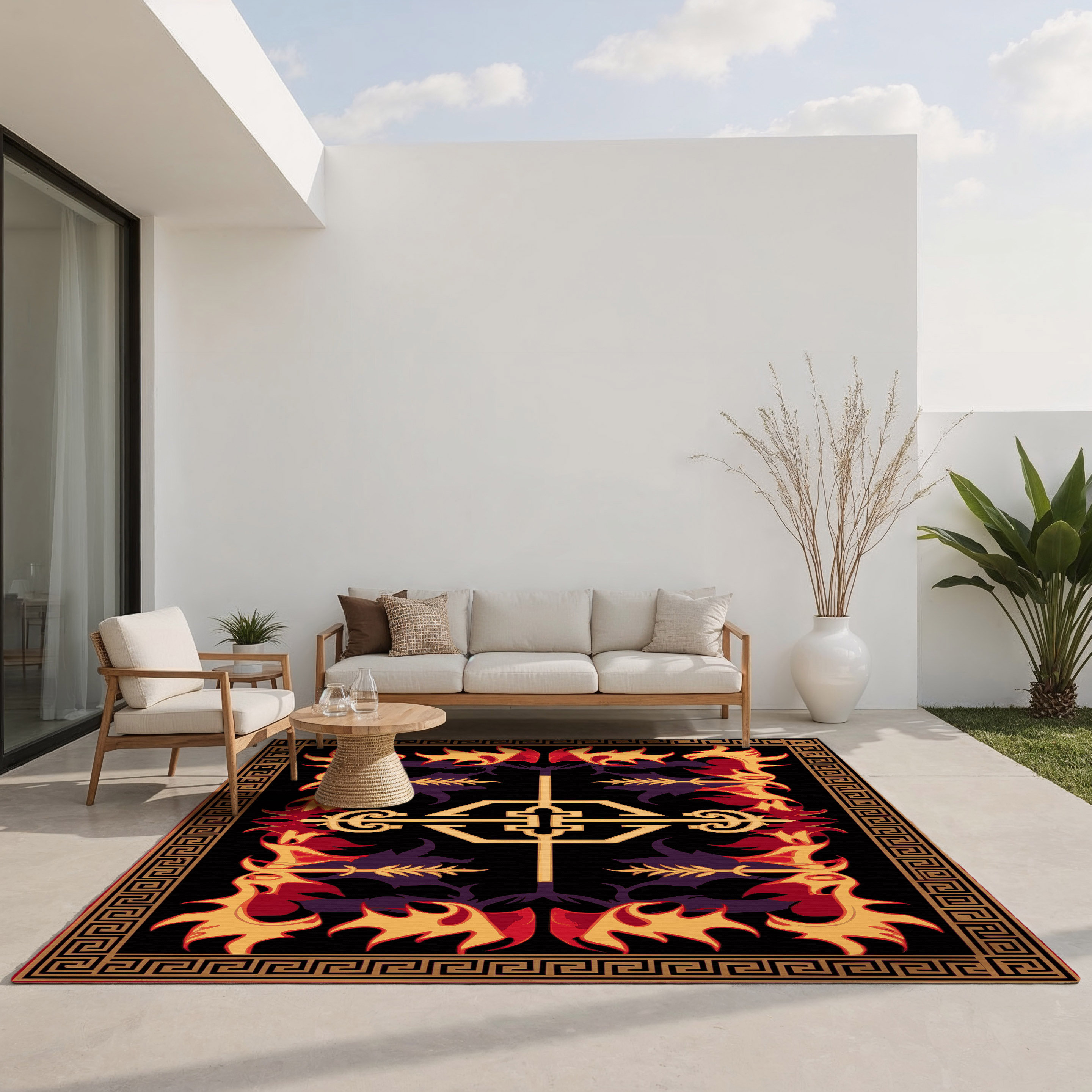 Fleur De Lis Living Aurum Mosaic Indoor And Outdoor Area Rug | Wayfair