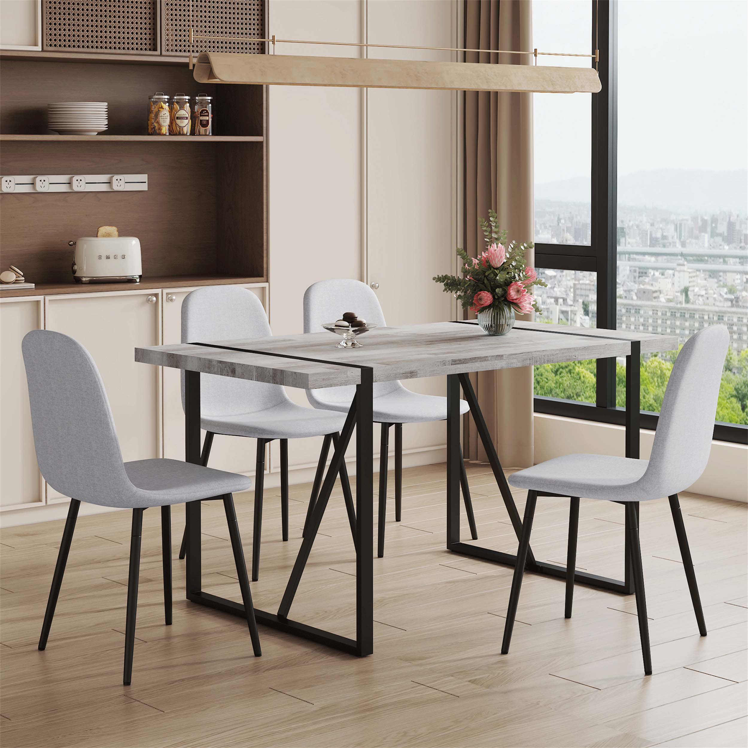 George Oliver Minimalist Retro Dining Set with Specially Textured ...