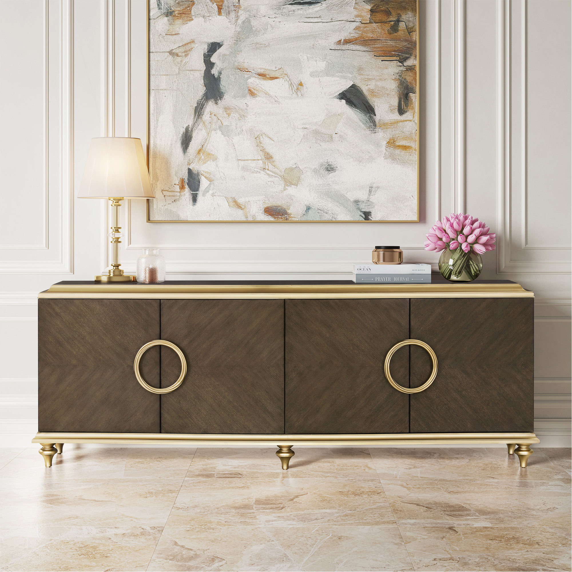 17 Stories Charming Wooden Console Cabinet With Exquisite Design For ...