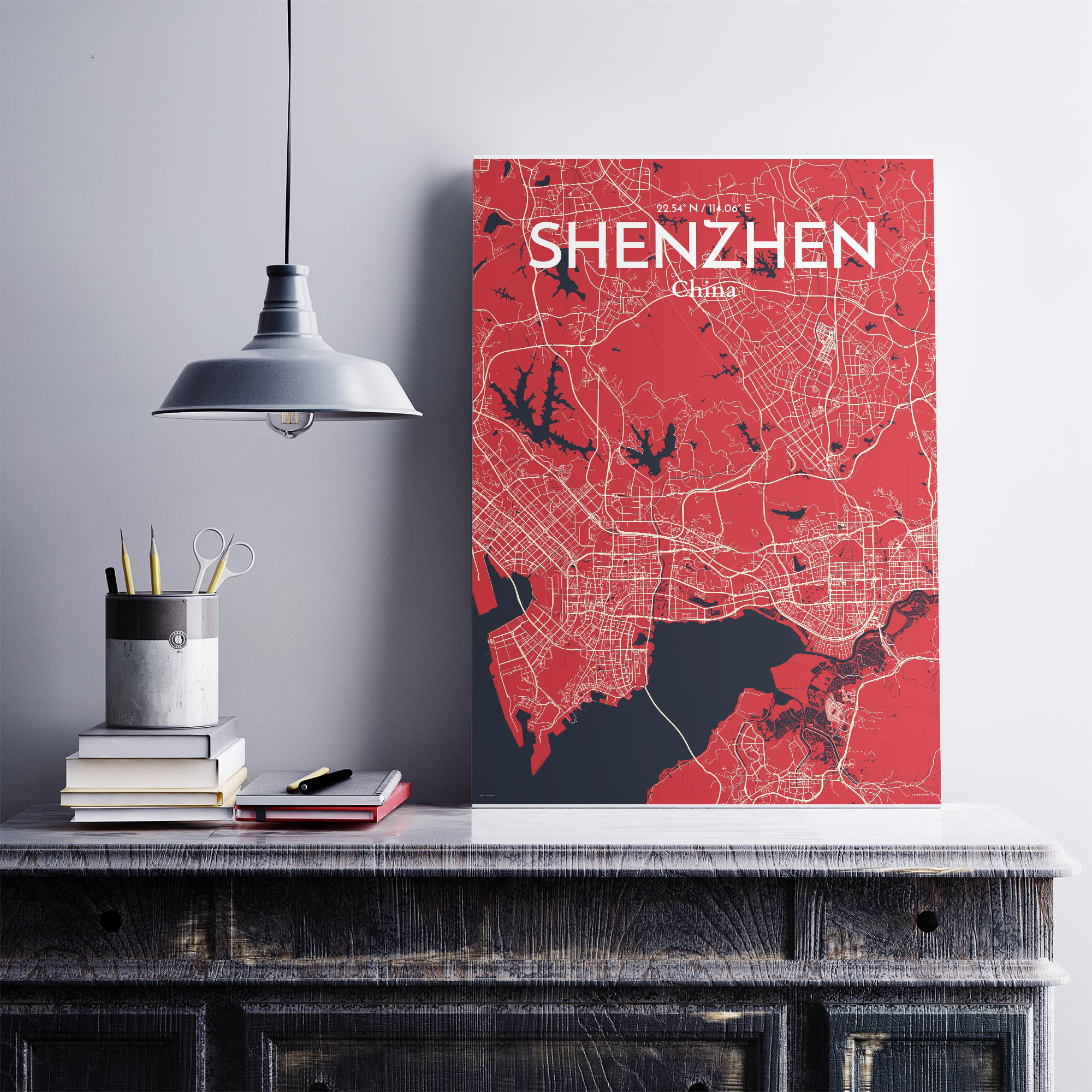 17 Stories China City Map Posters " Shenzhen China|中國 City Map " | Wayfair